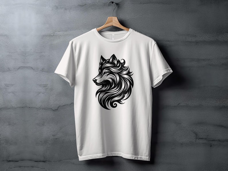 Cabeza de lobo vector svg, ai, eps, png, dxf, descarga digital, Arte de ...