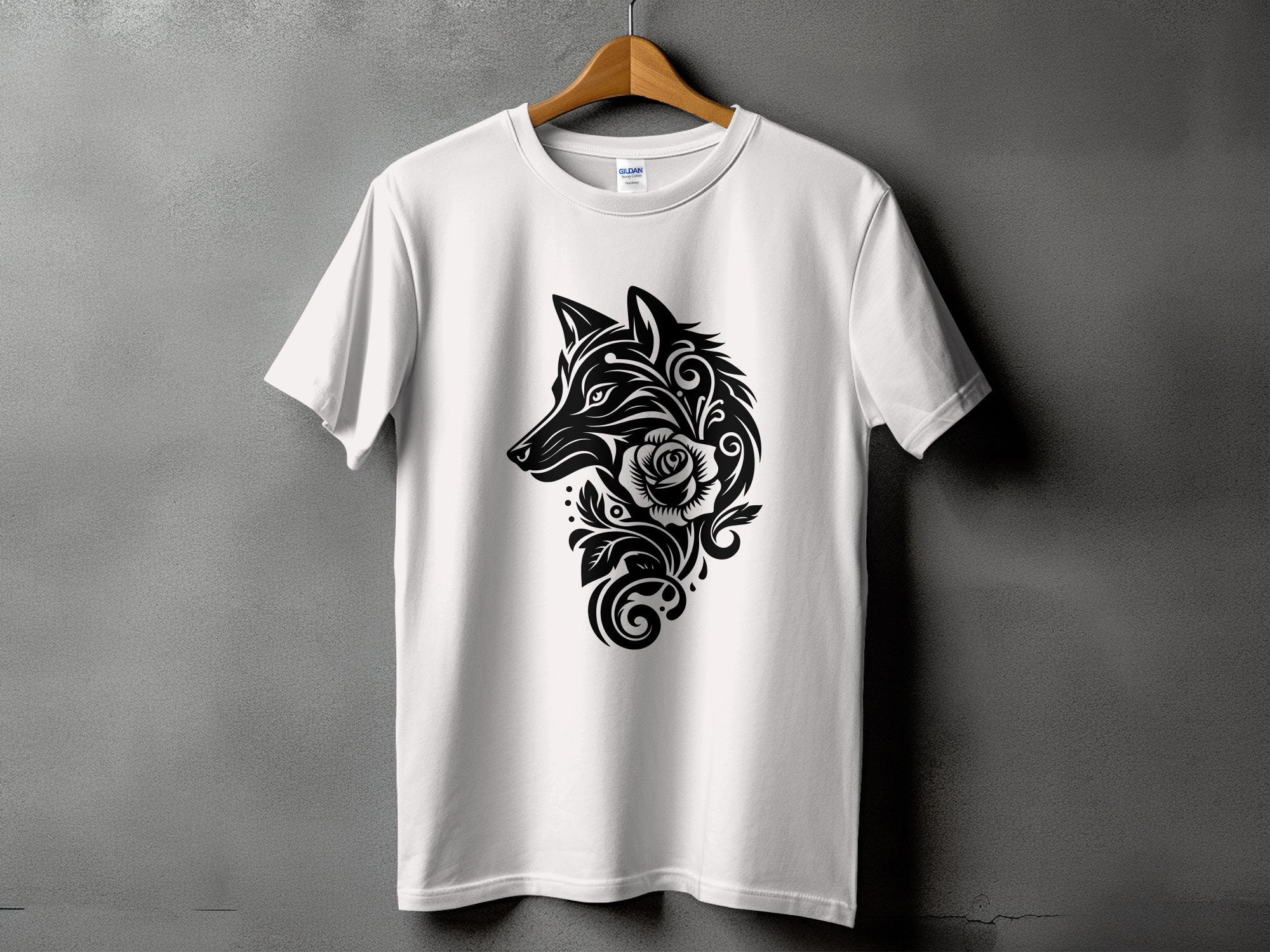 Floral Wolf Vector Illustration, Floral Wolf, Wolf Svg, Animal Svg, Svg ...