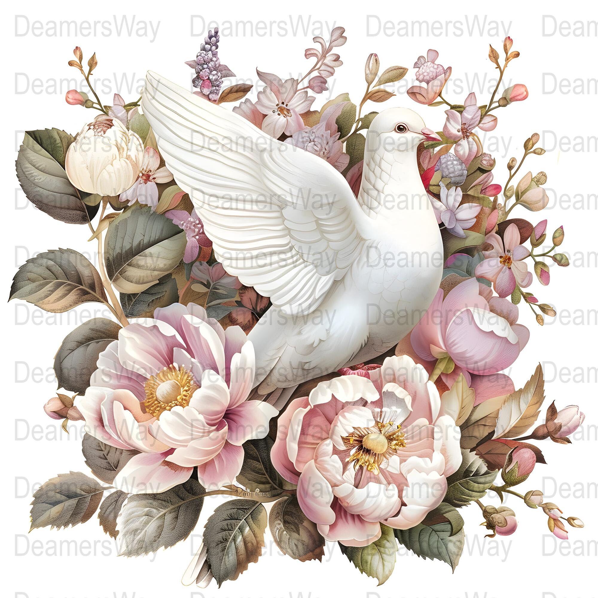 10 Dove Digital Clipart, Dove Illustration, Instant Download, High ...