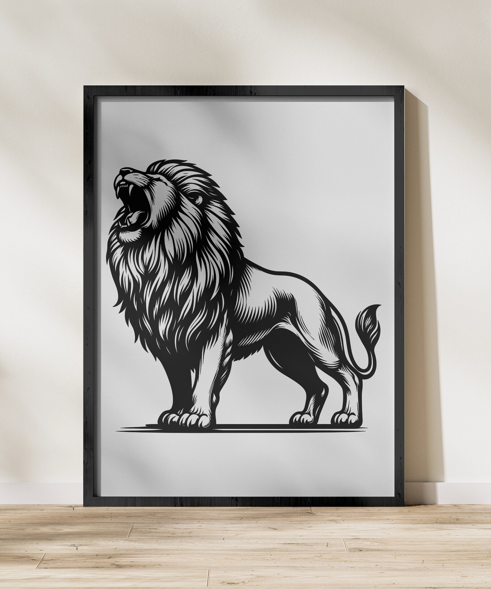 Roaring Lion Vector Art Svg, Ai, Eps, Dxf, Png for Crafting, Vinyl ...