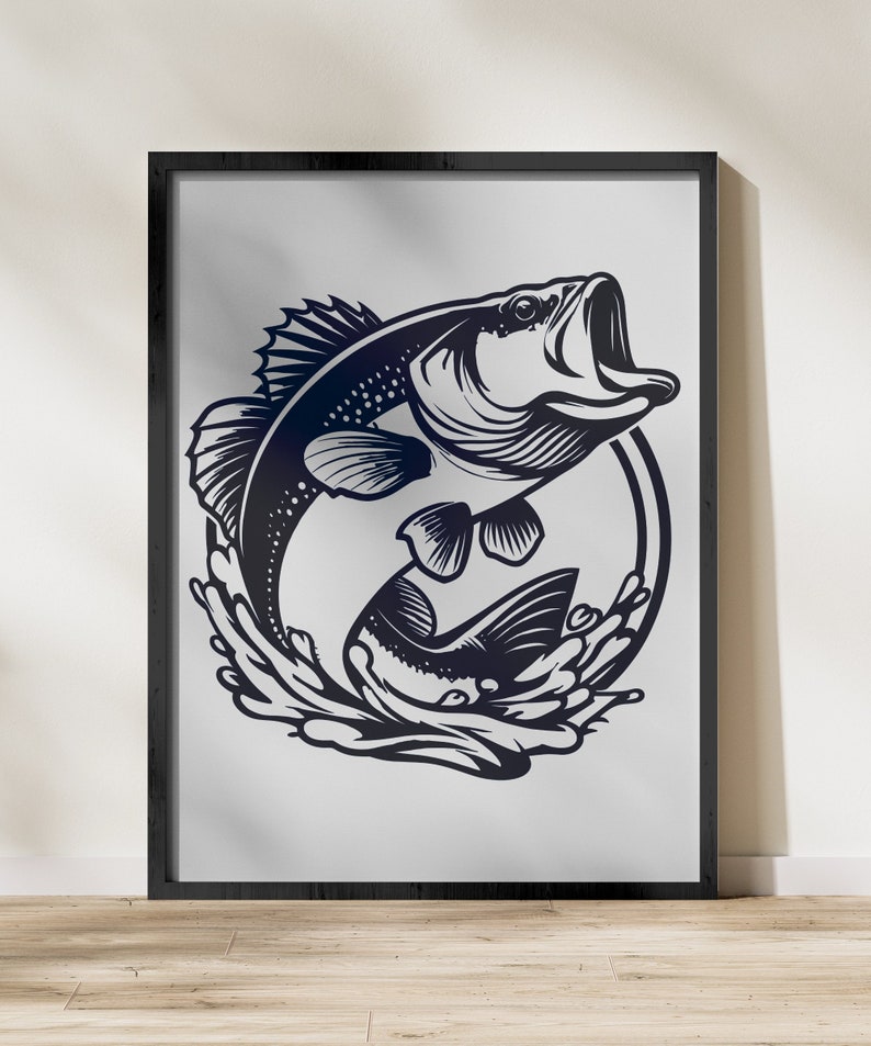 Largemouth Bass, Svg File for Cutting Machines, Angler Clipart Design ...