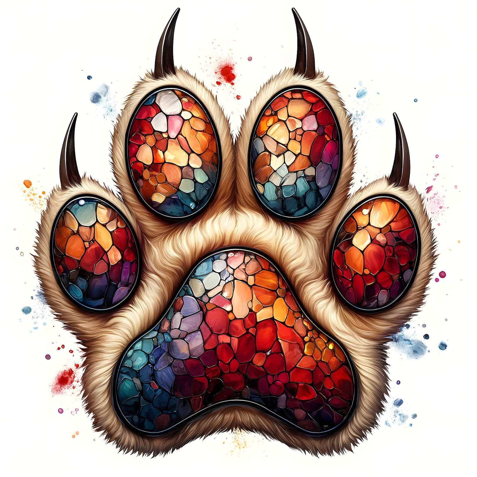 10 Paw Print Digital Clipart, Paw Print Illustration, Instant Download ...
