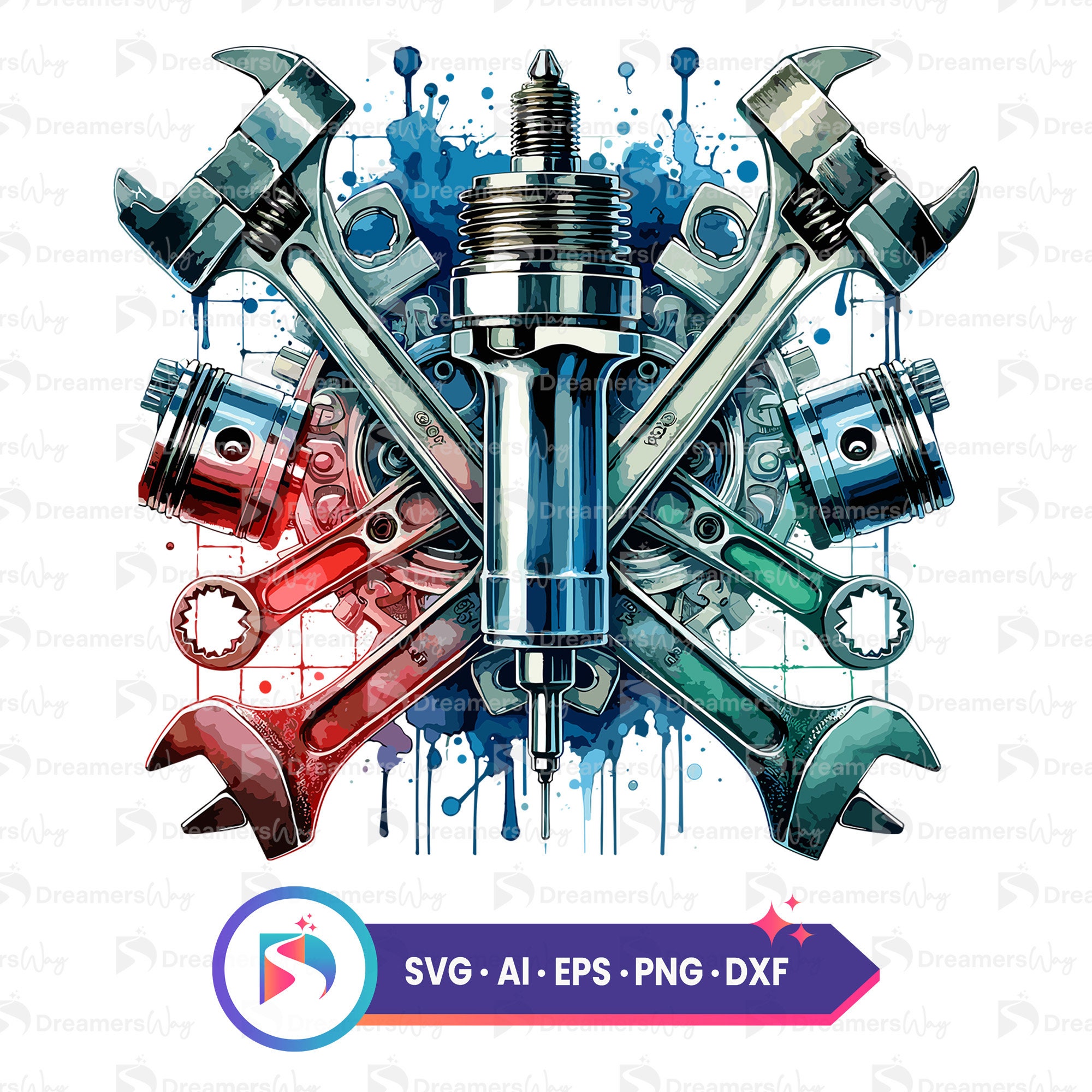 Watercolor Repair Tools Svg, Mechanic Tools Clipart, Digital Download ...