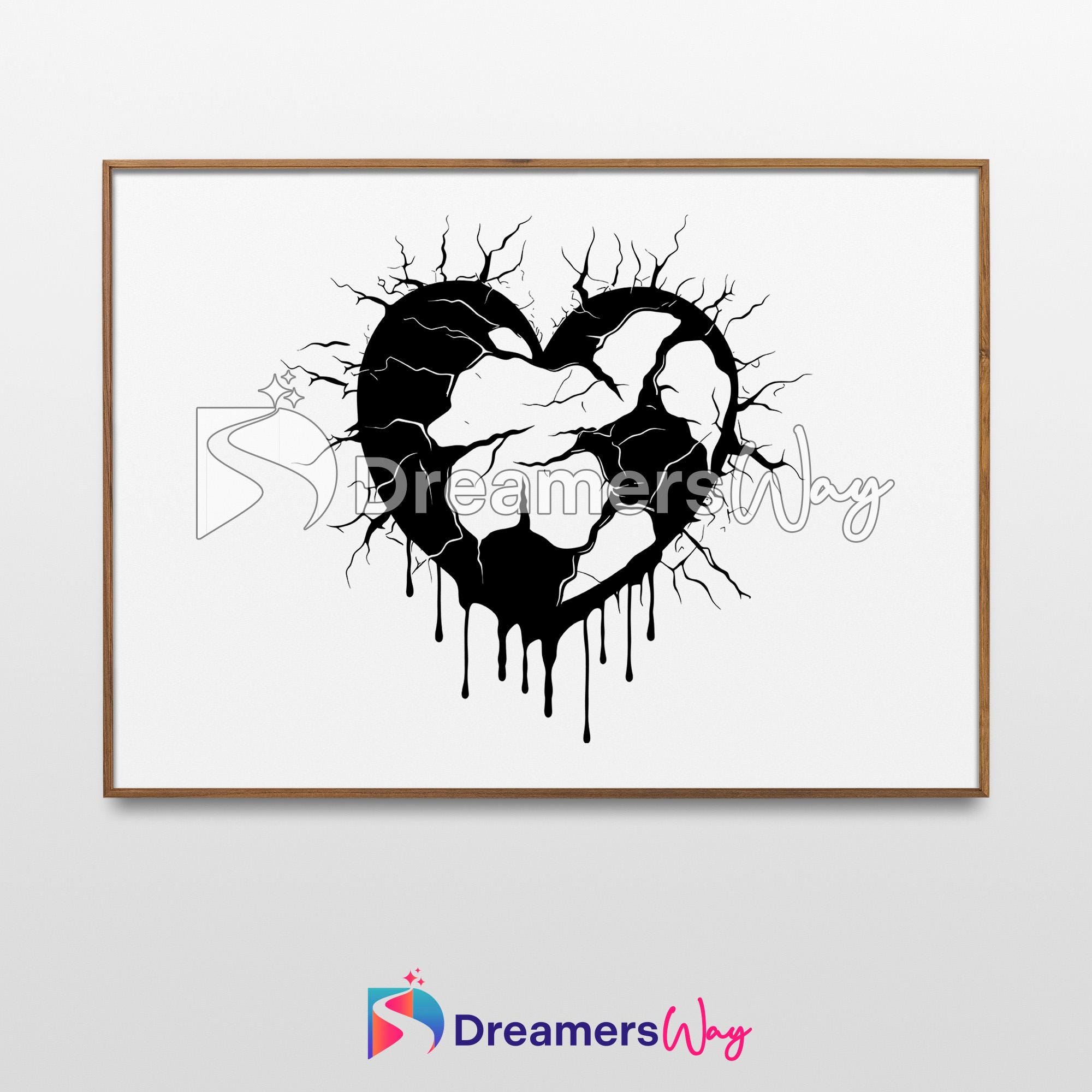 Broken Heart Svg, Dripping Love Vector Graphic, Digital Download ...