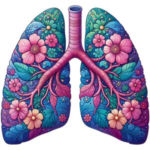 10 Floral Anatomy Art, Human Lungs With Flowers Illustration, Digital ...