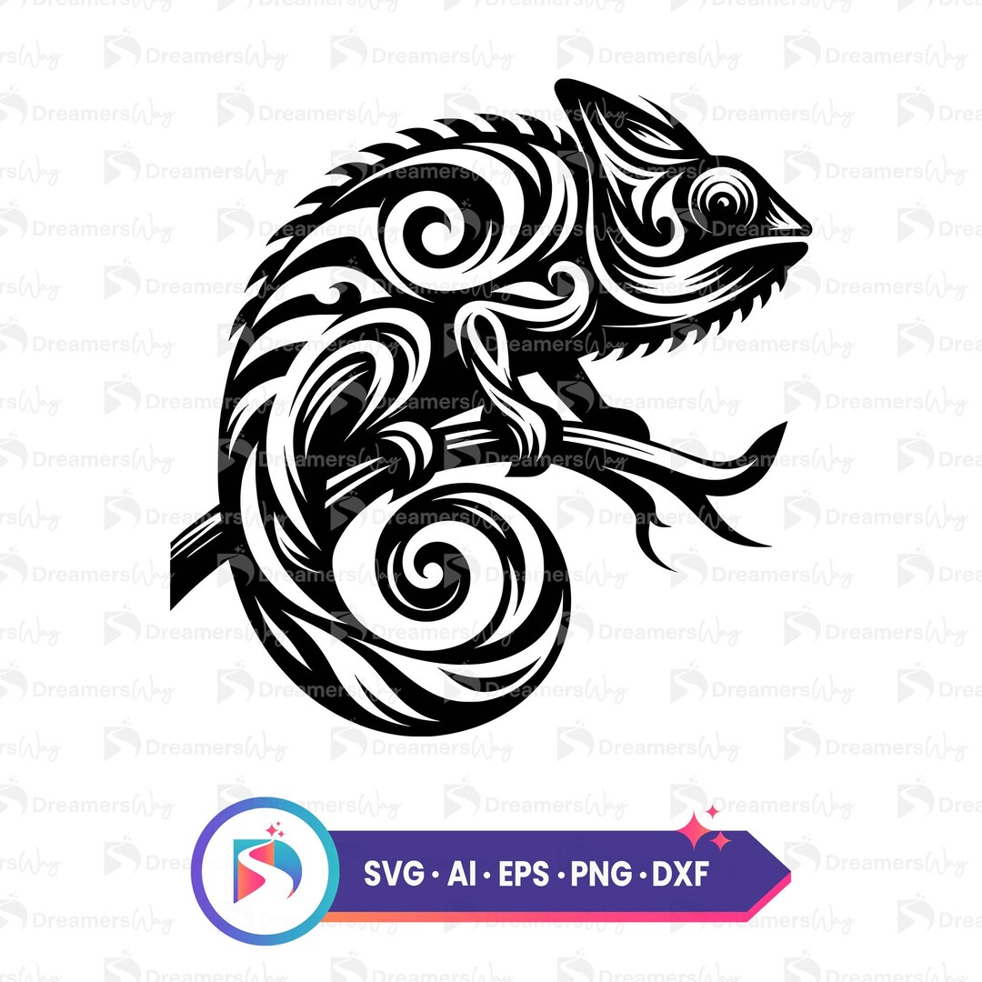 Chameleon Vector Illustration Svg, Chameleon Svg, Digital Download for ...