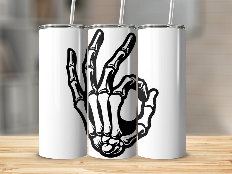 Skeleton Hand Ok Sign Clipart, Halloween Skeleton Graphic, Digital ...