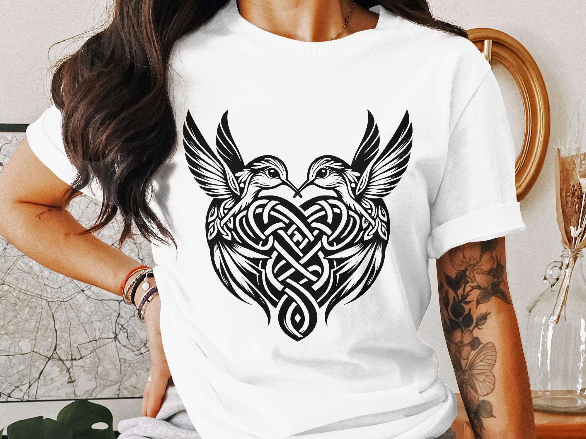 Celtic Hummingbird Shape of Heart Vector Illustration Svg, Ai, Eps, Png ...