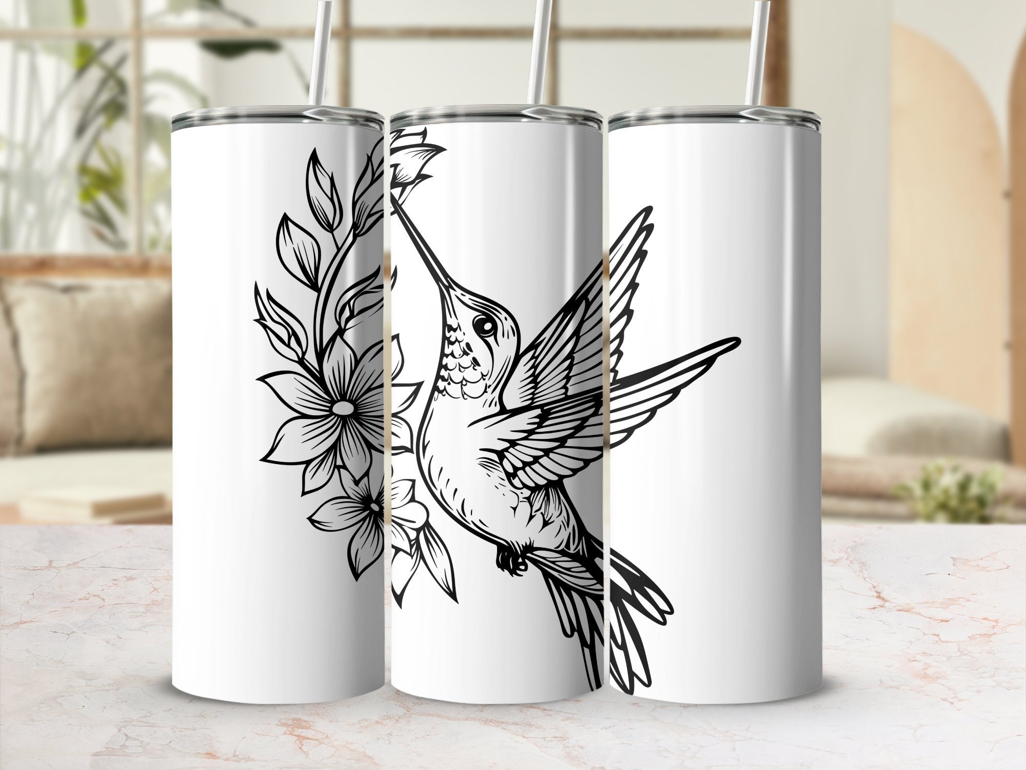 Hummingbird Floral Vector Art Svg, Digital Download, Bird Flower Vector ...