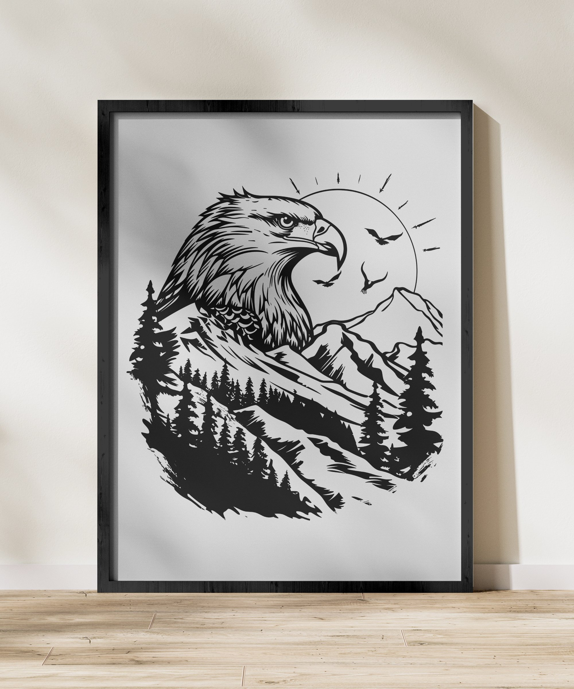 Eagle Mountain Landscape Svg, Digital Vector Art for T-shirt, Outdoor ...