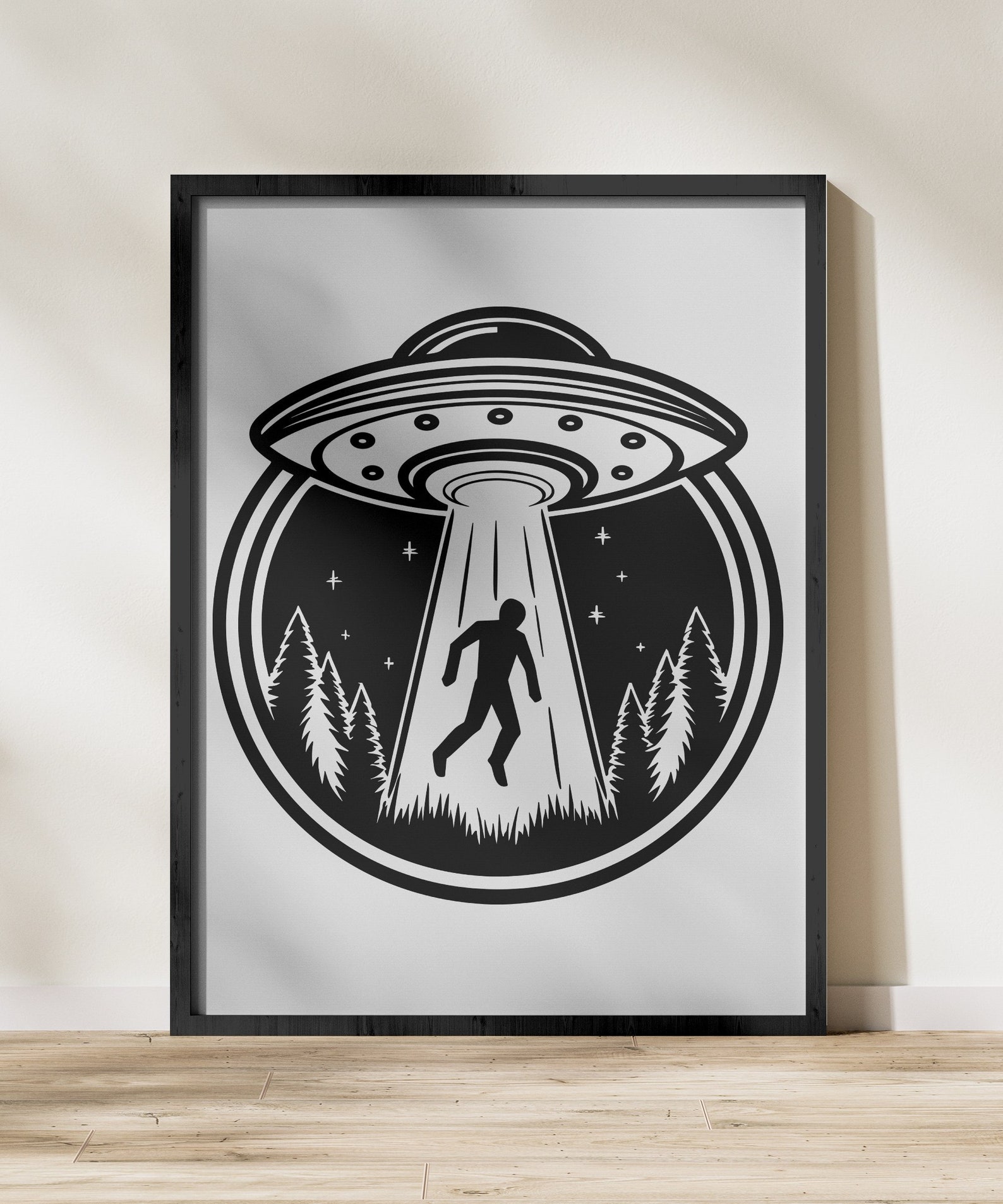 Alien Abduction Ufo Svg Clipart Digital Download Sci-fi Art Space Alien ...