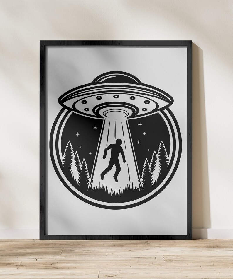 Alien Abduction Ufo Svg Clipart Digital Download Sci-fi Art Space Alien ...