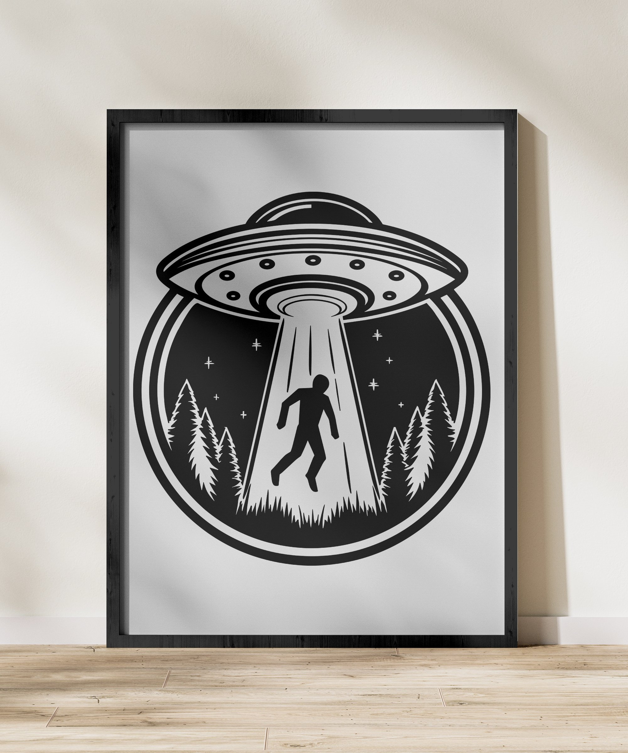 Alien Abduction Ufo Svg Clipart Digital Download Sci-fi Art Space Alien ...