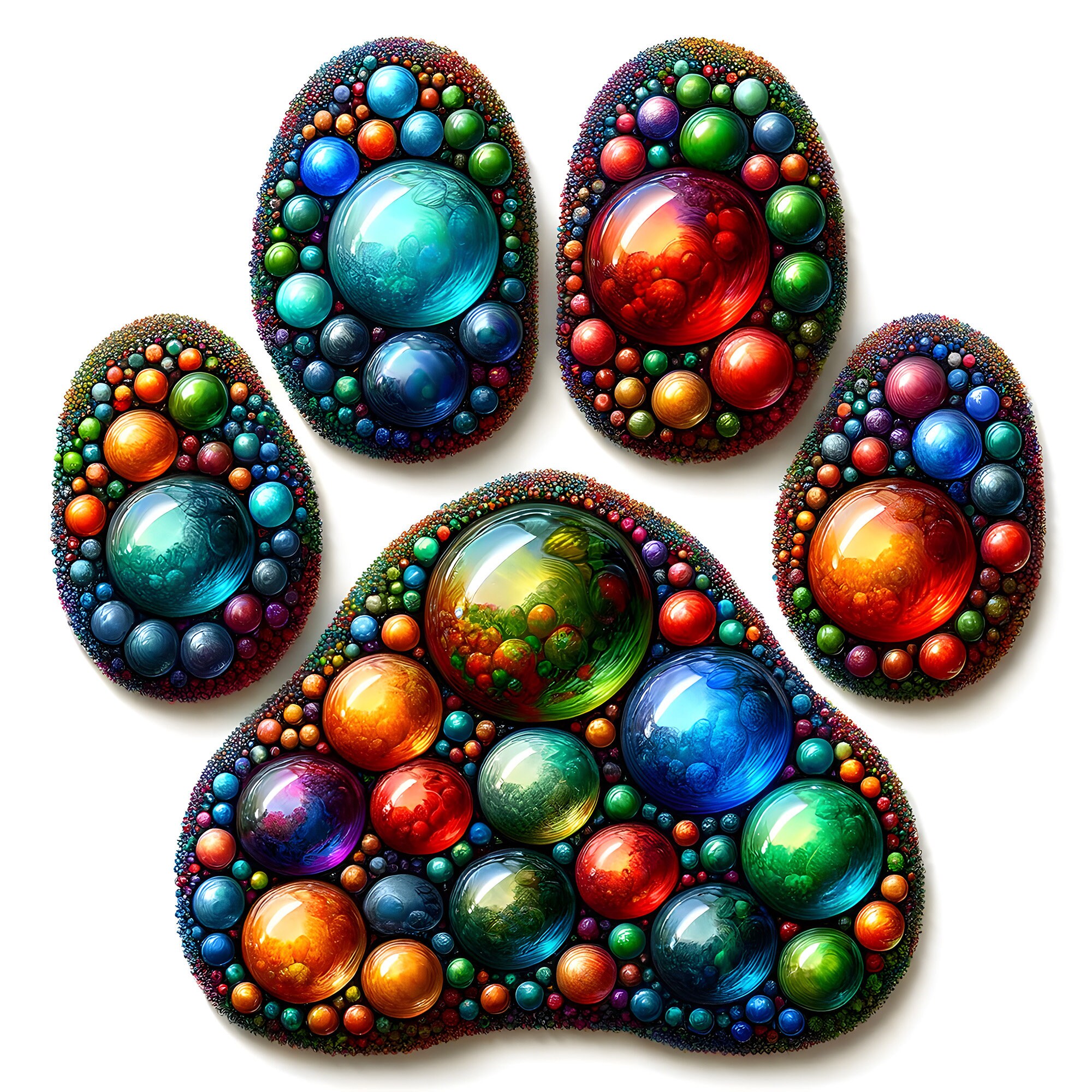 10 Paw Print Digital Clipart, Paw Print Illustration, Instant Download ...