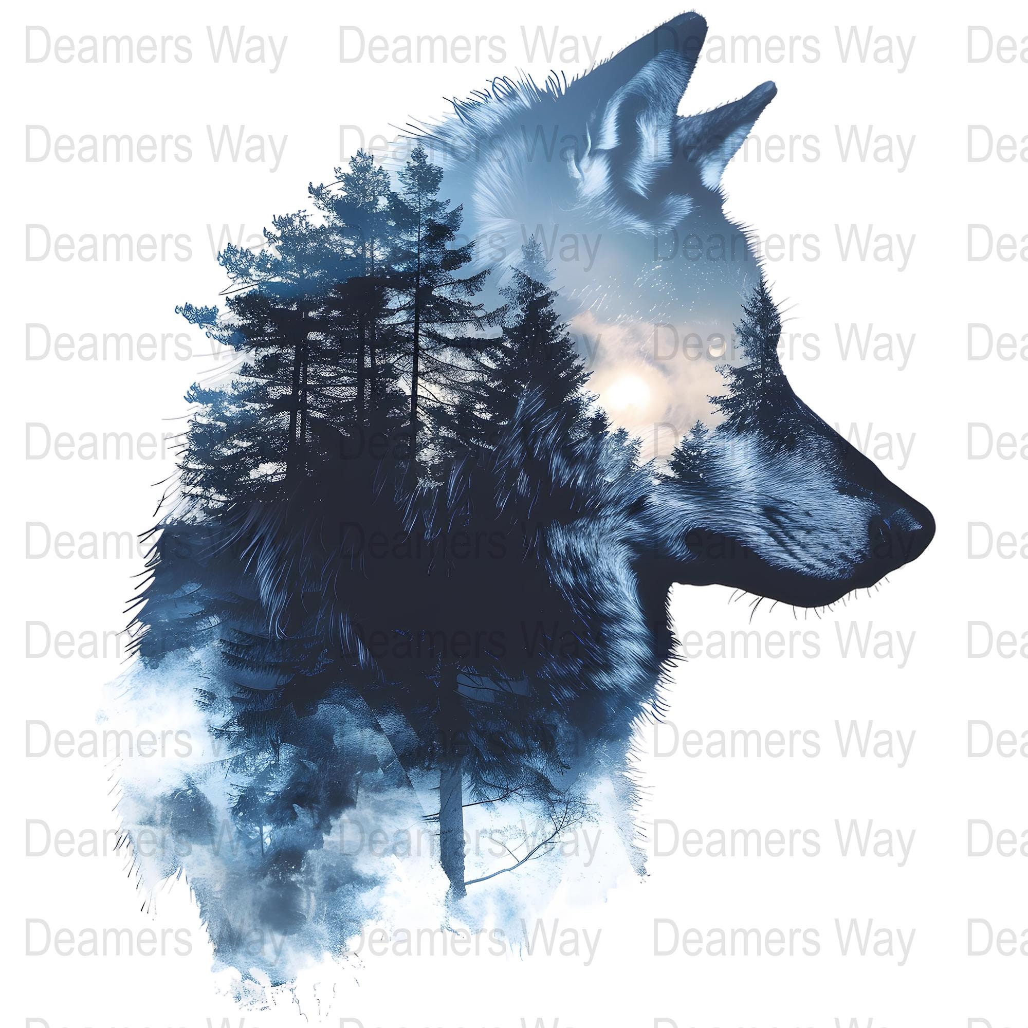10 Forest Wolf Digital Clipart Bundle, Transparent Png and Jpg Files ...