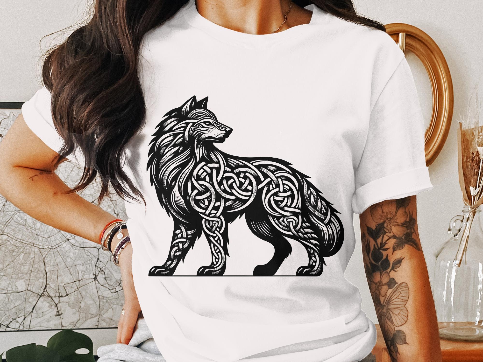 Celtic Wolf Svg, Wolf Black Vector Illustration, Wolf Svg Files for ...