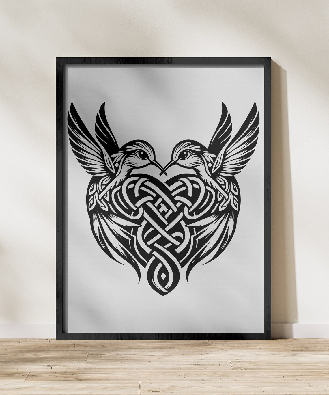 Celtic Hummingbird Shape of Heart Vector Illustration Svg, Ai, Eps, Png ...