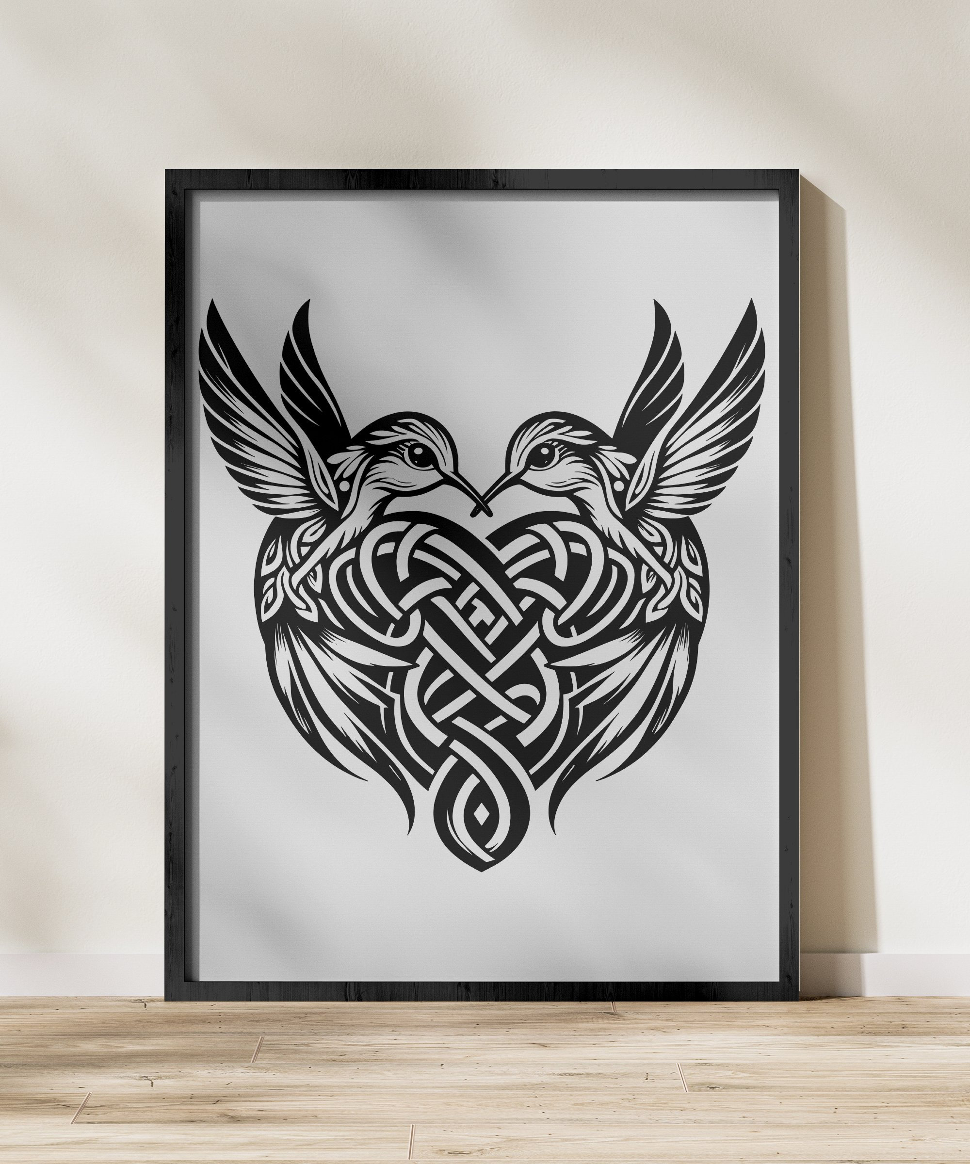 Celtic Hummingbird Shape of Heart Vector Illustration Svg, Ai, Eps, Png ...