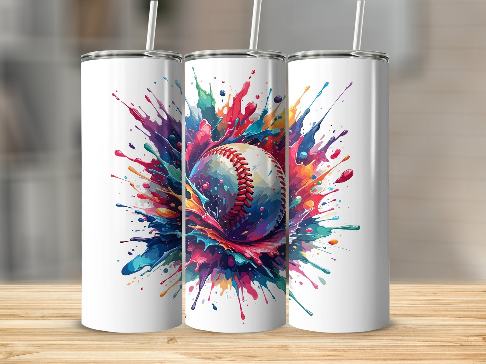 Baseball Splash Art Print, Vibrant Sports Wall Art, Colorful Baseball ...