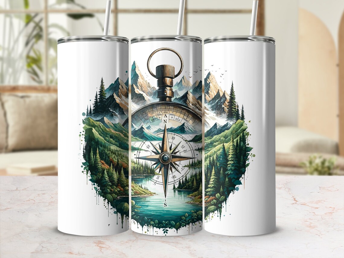 Compass and Mountains Svg, Compass and Forest Svg, Adventure Awaits Svg ...