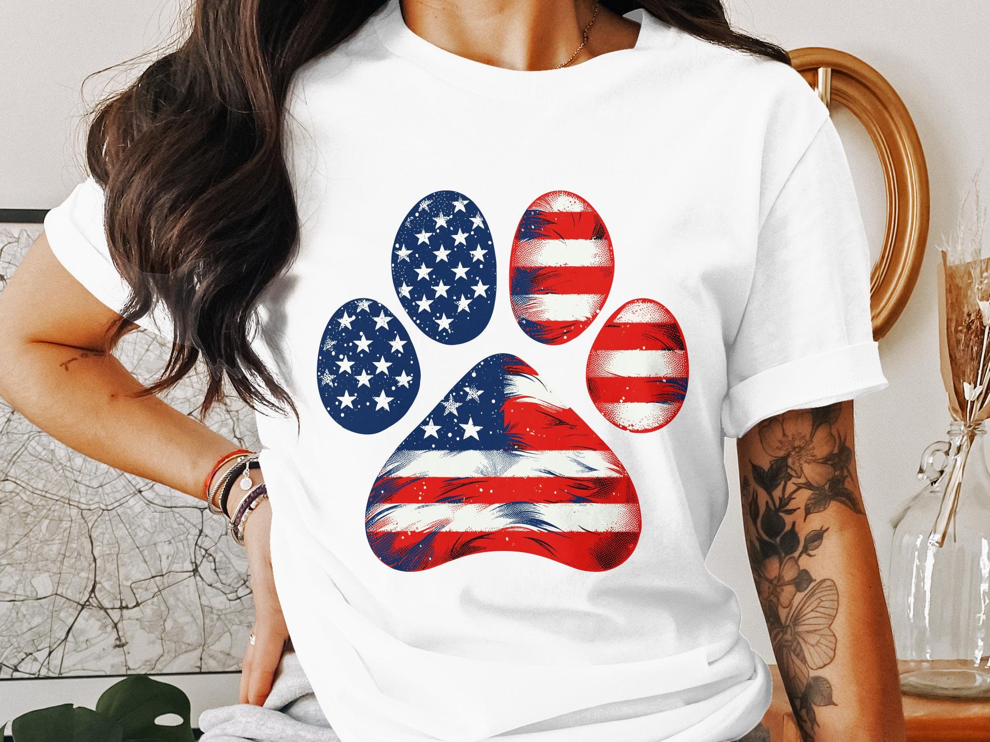 Dog Paw Print American Flag, Svg, Digital Download for Cricut and ...