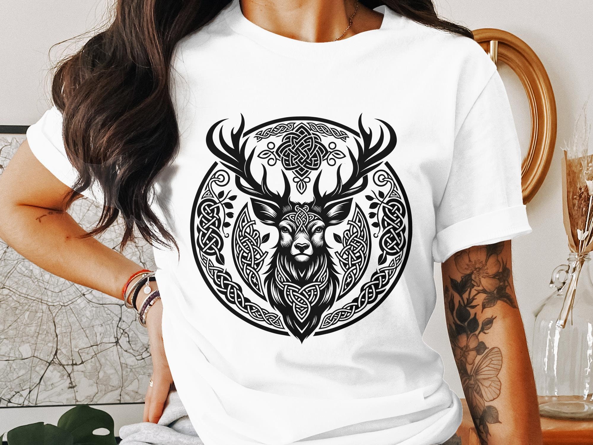 Celtic Deer Vector Art, Svg, Dxf, Png, Ai, Eps Files for Cricut and ...
