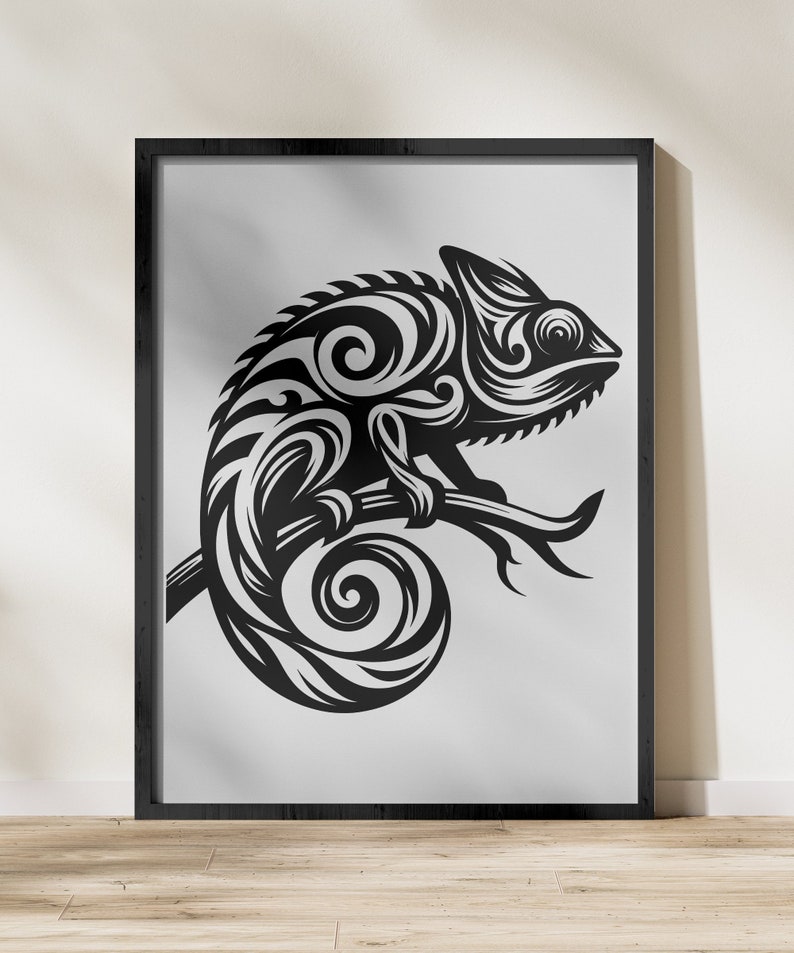 Chameleon Vector Illustration Svg, Chameleon Svg, Digital Download for ...