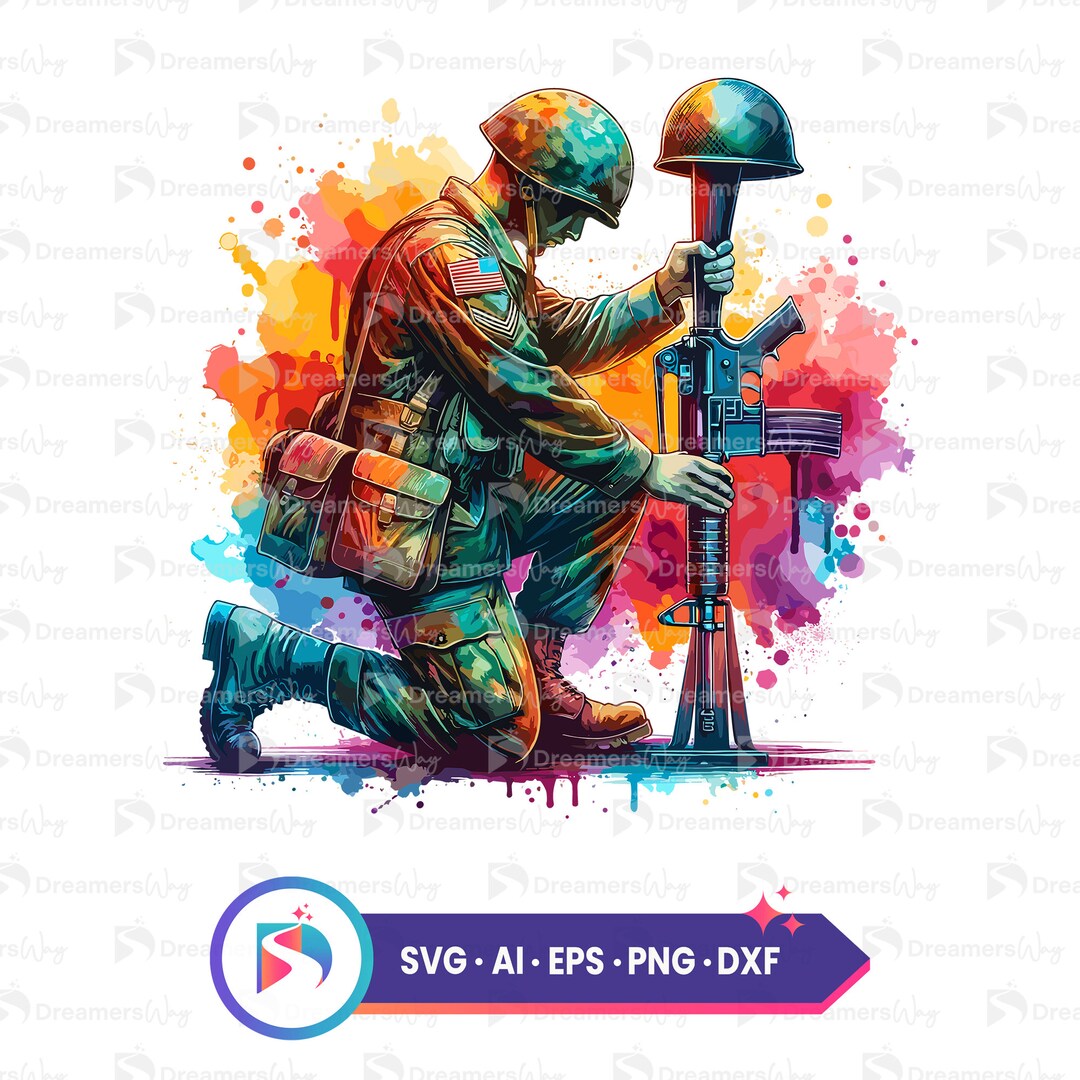 Watercolor Soldier Clipart, Military Printable Art, Veteran Tribute ...