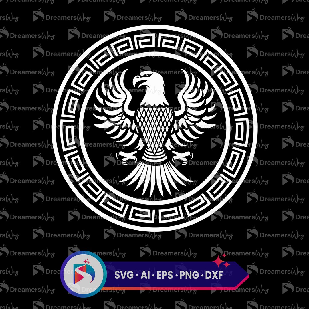 Eagle Emblem Svg, Digital Greek Key Border Vector, Instant Download Png ...