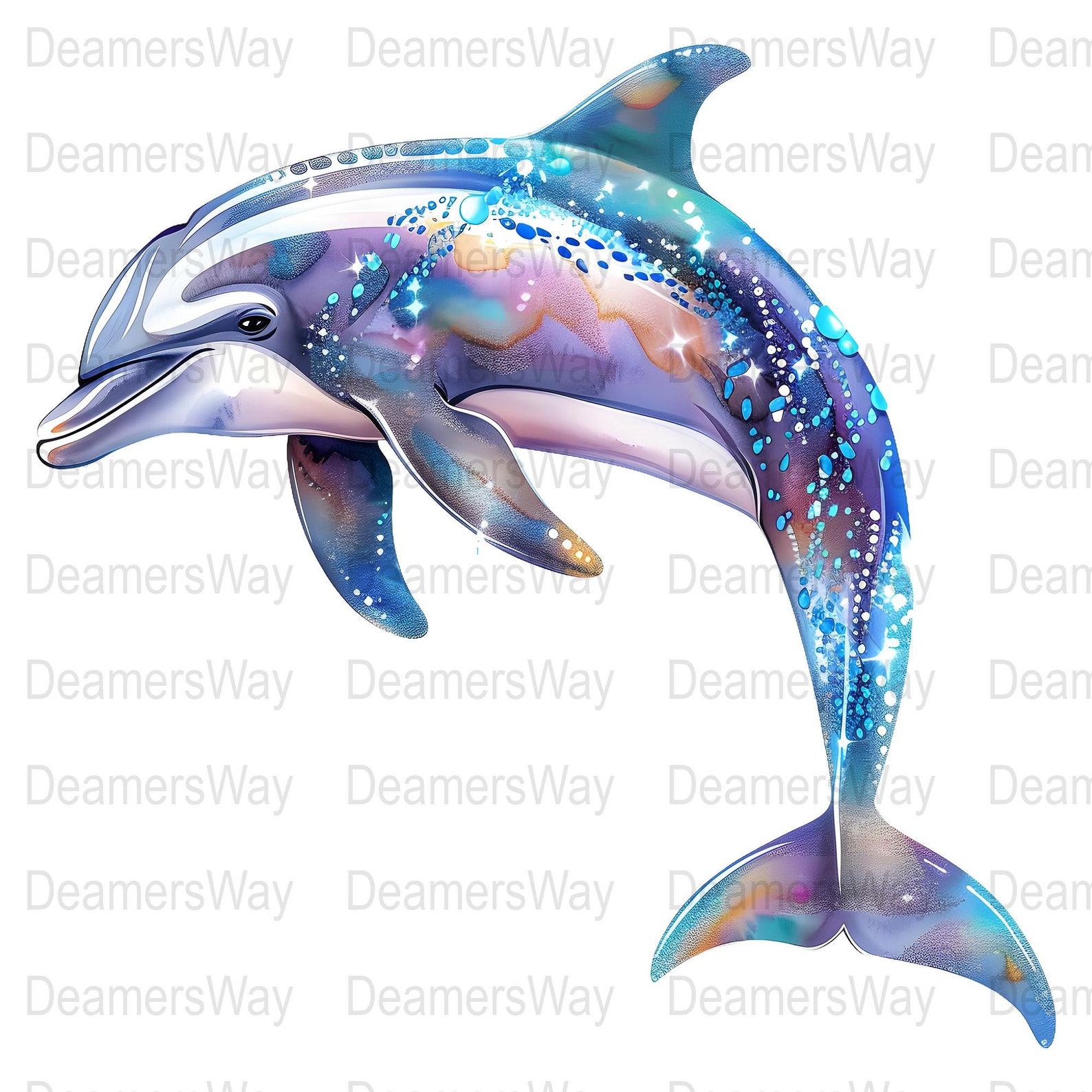 Cosmic Dolphin Clipart Bundle: 10 High-quality Transparent Png Files ...