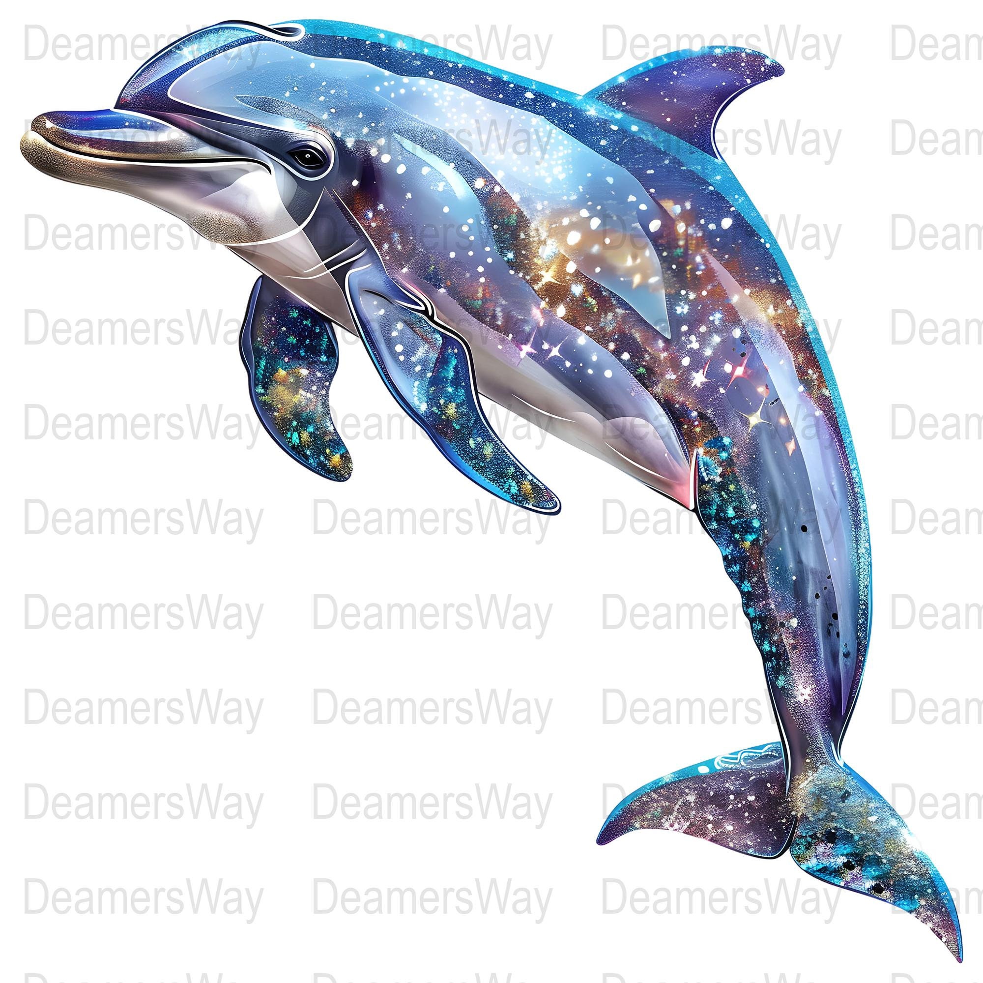 Cosmic Dolphin Clipart Bundle: 10 High-quality Transparent Png Files ...