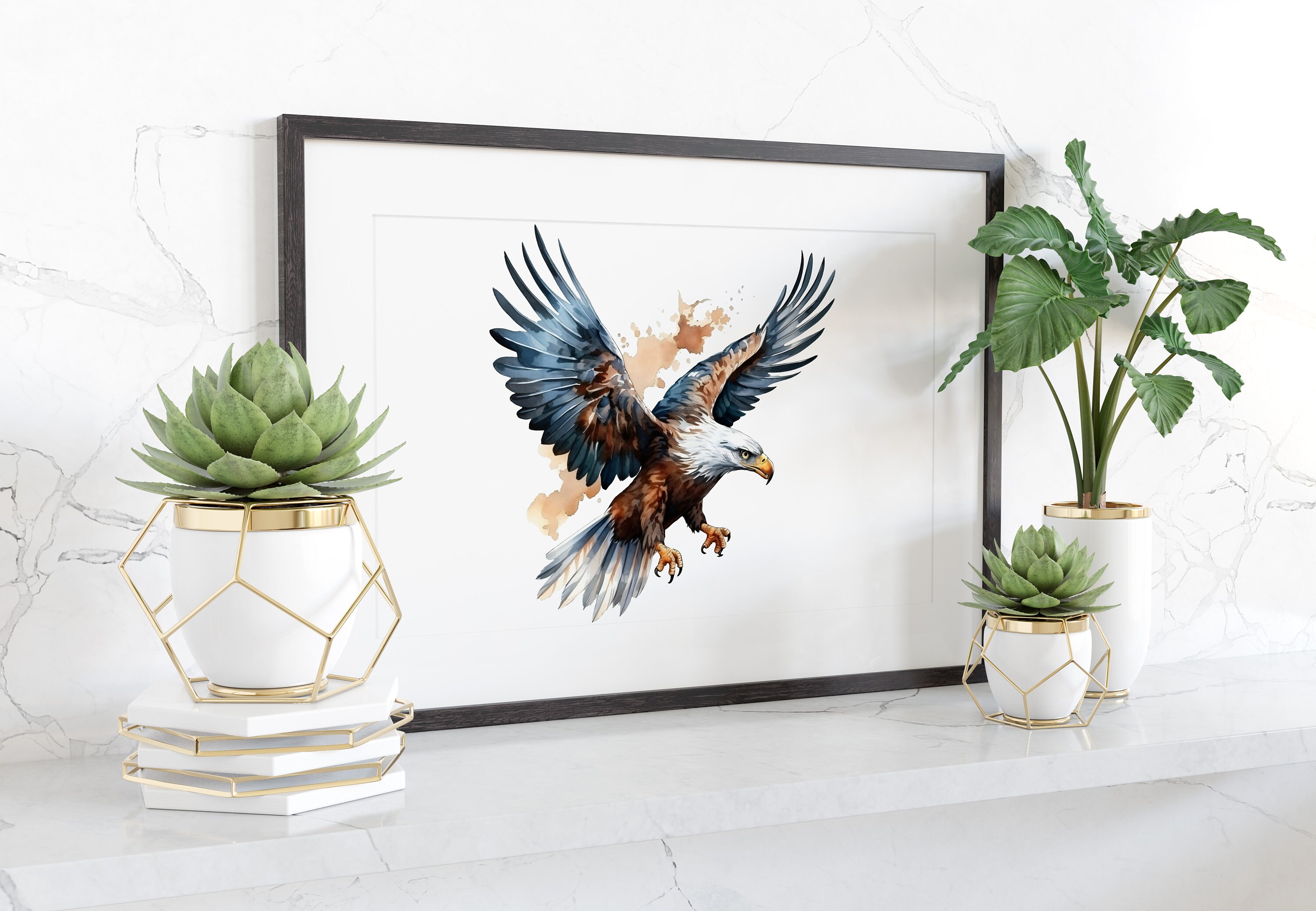 Watercolor Bald Eagle Clipart Bundle, Nursery Clipart ,eagle PNG, Card ...