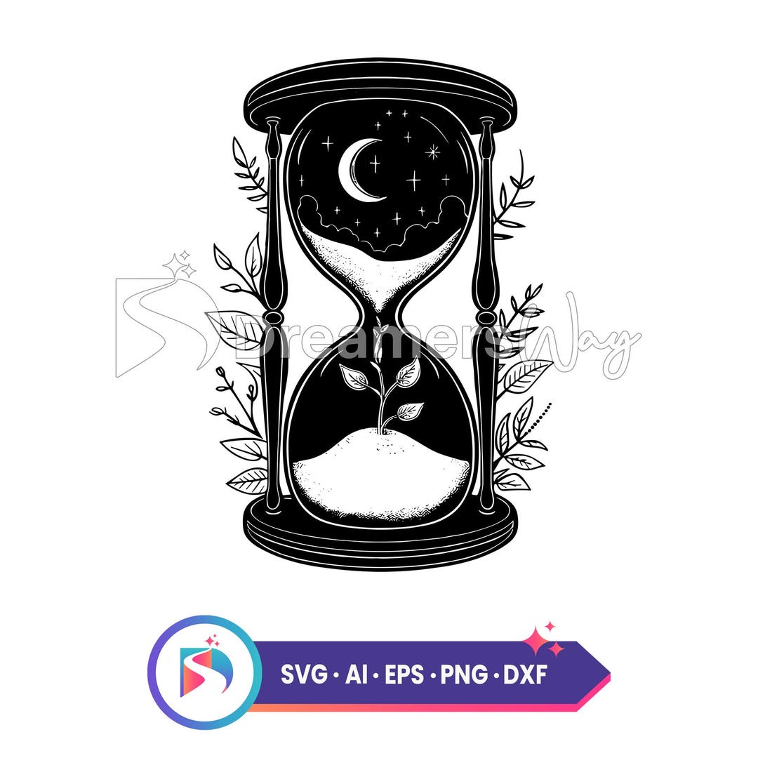 Hourglass Vector Illustration, Sand Timer Svg, Digital Files, Instant ...