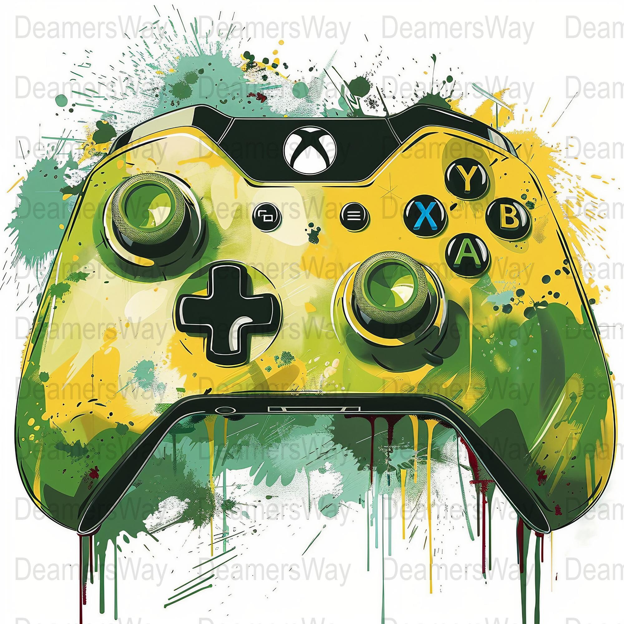 Game Controller Digital Clipart, Colorful Gamer Room Decor, Digital ...