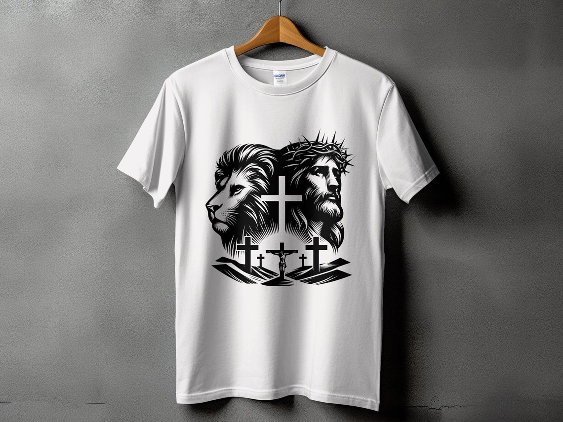 Lion and Jesus With Cross Svg, Christian Clipart, Religious Digital ...