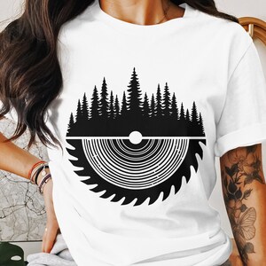 Saw Blade With Tree Vector Art, Svg, Ai, Eps, Dxf, Png Digital Files ...