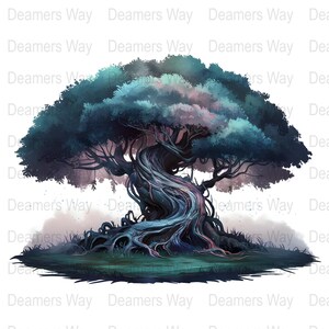 10 Mystical Tree of Life Digital Artwork, Fantasy Tree Clipart Bundle ...