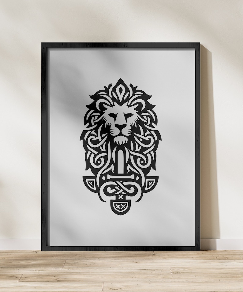 Celtic Lion Head SVG, Vector Cut File for Cricut, King Lion Png, Lion ...