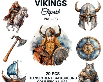 40 Watercolor Viking Warriors Clipart, Colorful Warriors, Nordic Thor ...