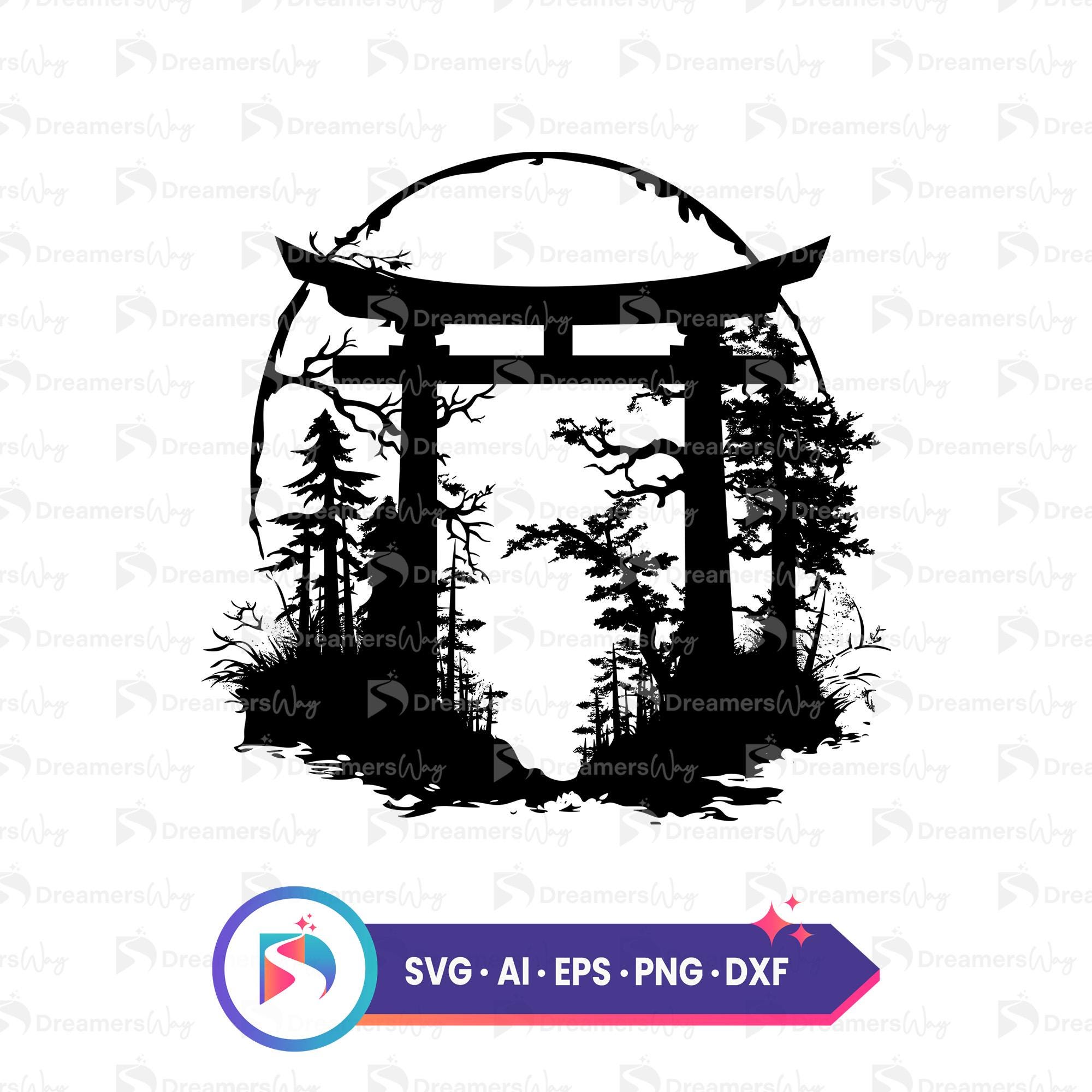 Torii Gate Vcetor Illustration, Torii Gate Svg, Torii Gate Svg Files ...