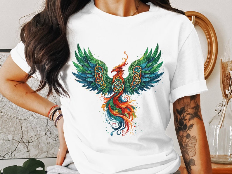 Watercolor Celtic Phoenix Vector Illustration Svg, Celtic Knot Artwork ...
