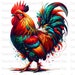 10 Rooster Clipart Bundle, Farm Animal Art, Colorful Digital ...