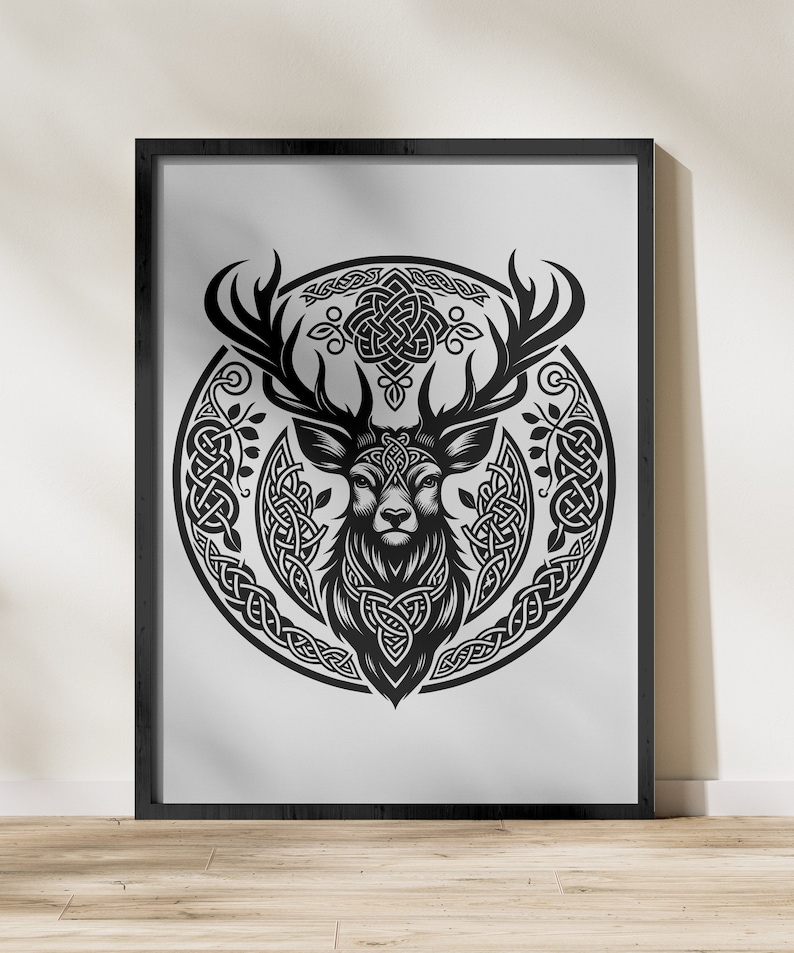 Celtic Deer Vector Art, Svg, Dxf, Png, Ai, Eps Files for Cricut and ...