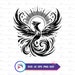 Phoenix Vector Art Svg, Ai, Eps, Png, Dxf Files, Artistic Black and ...