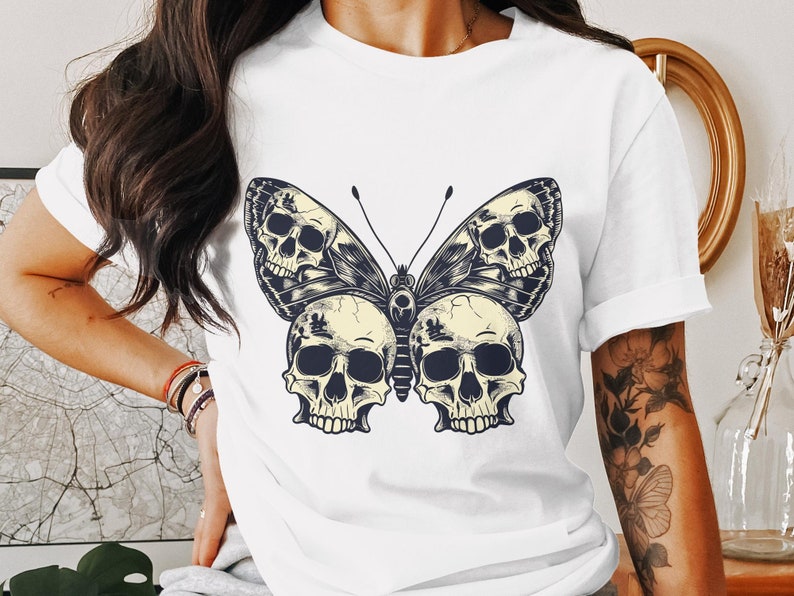 Gothic Skull Butterfly Svg, Digital Download Clipart, Tattoo Design ...