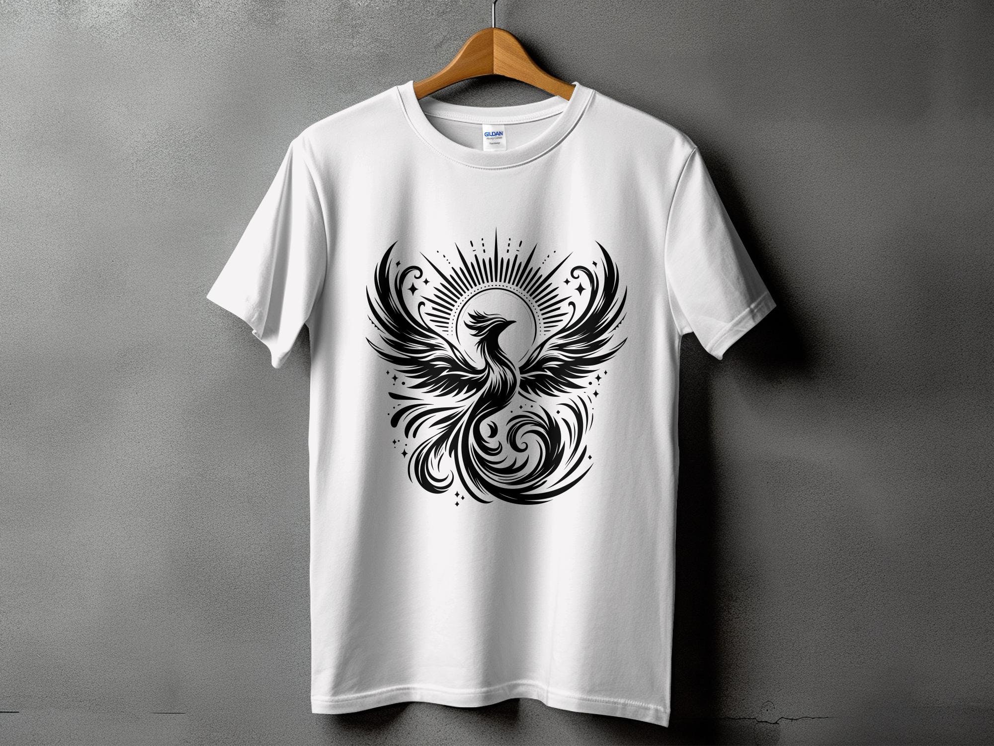 Phoenix Vector Art Svg, Ai, Eps, Png, Dxf Files, Artistic Black and ...