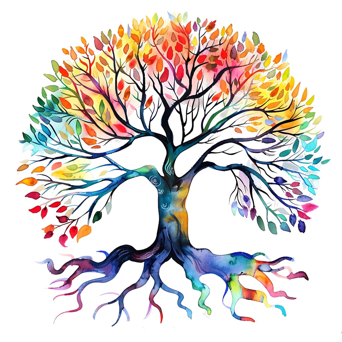 10 Watercolor Tree of Life Digital Clipart, Tree of Life Illustration ...