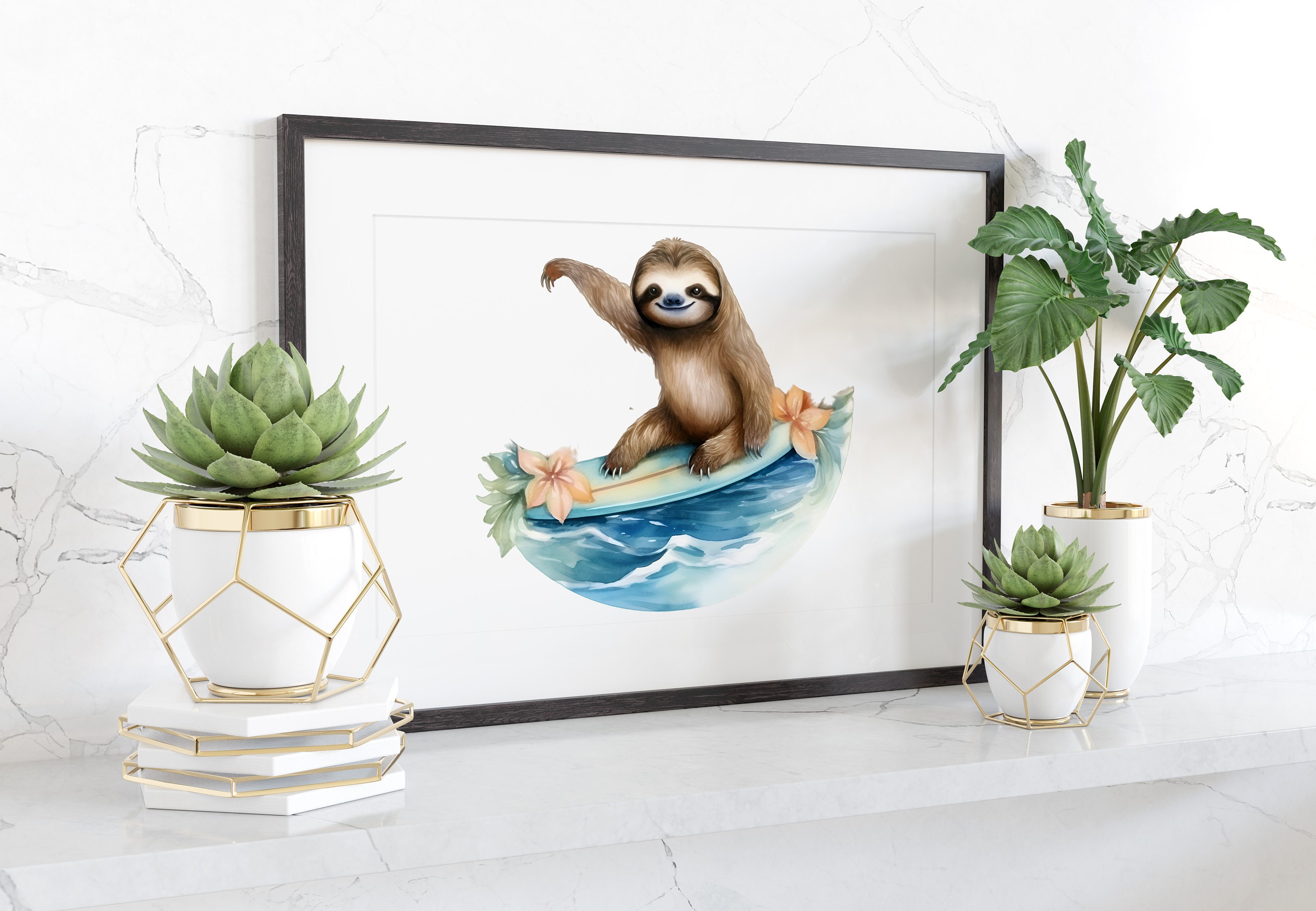 Watercolor Cute Sloth Bundle, Cute Animal Clipart, Wild Animal Clipart ...