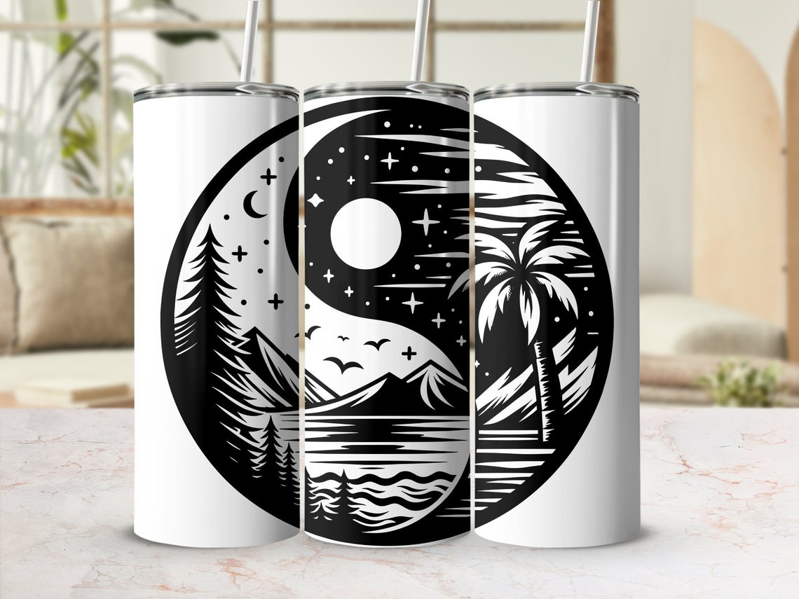 Nature Yin Yang Vector Art, Svg, Ai, Eps, Png, Dxf Files for Diy ...