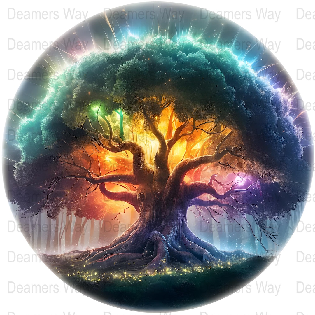 10 Mystical Tree of Life Digital Artwork, Fantasy Tree Clipart Bundle ...
